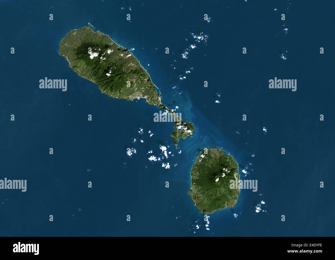 Saint Kits And Nevis, True Colour Satellite Image. Saint Kitts and ...