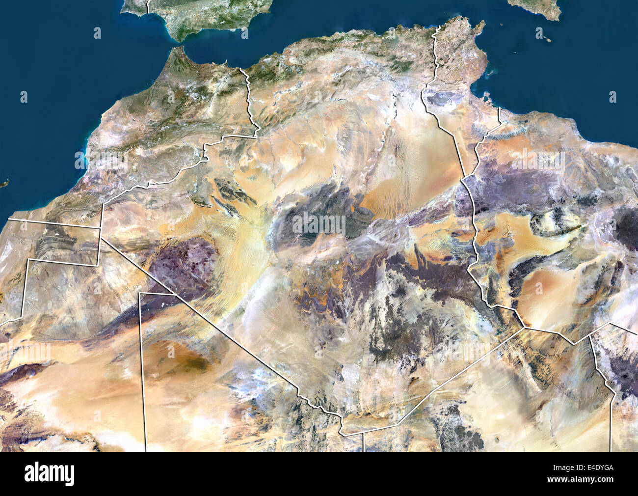 Map satellite geography algeria hi-res stock photography and images - Alamy