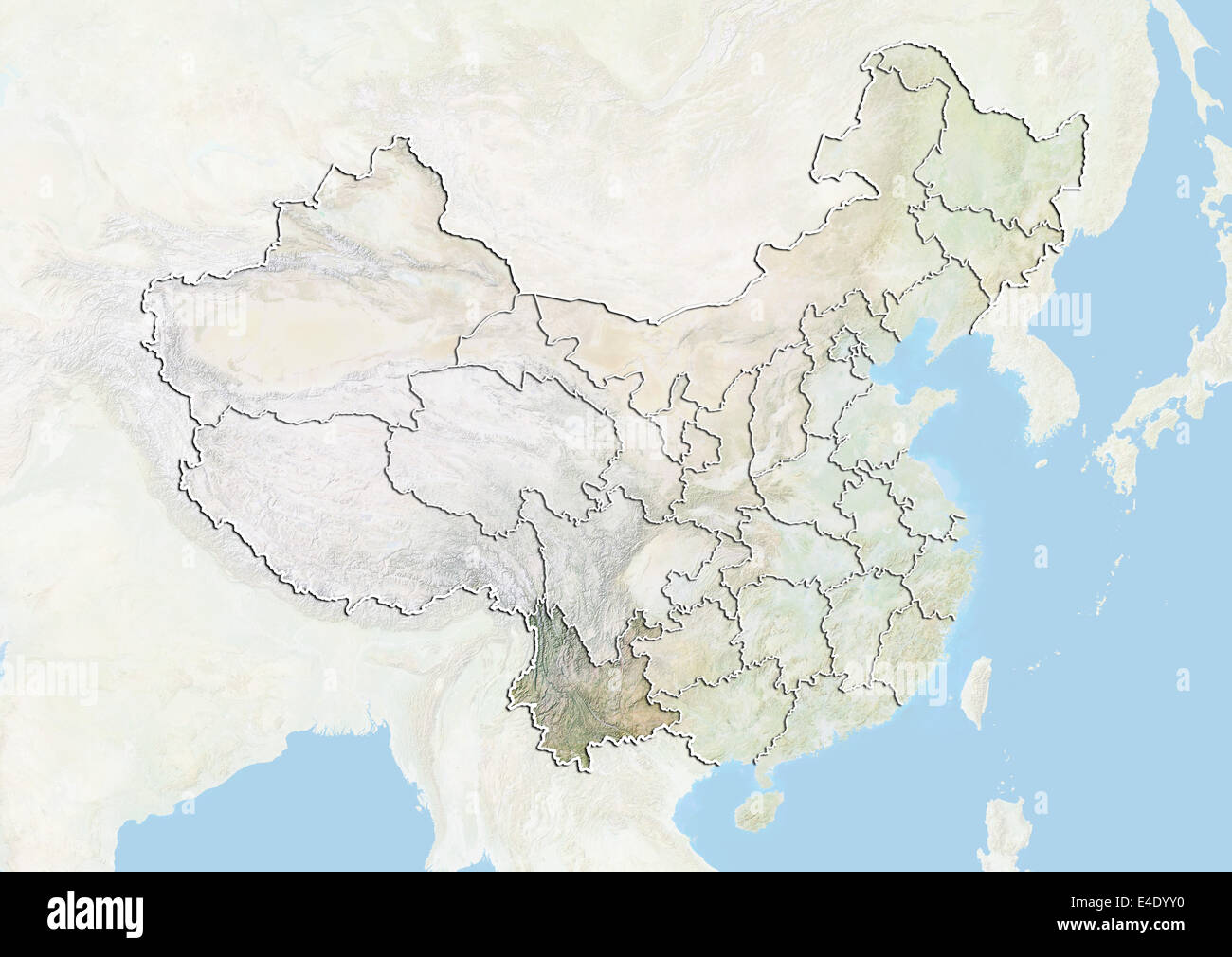 Yunnan map hi-res stock photography and images - Alamy