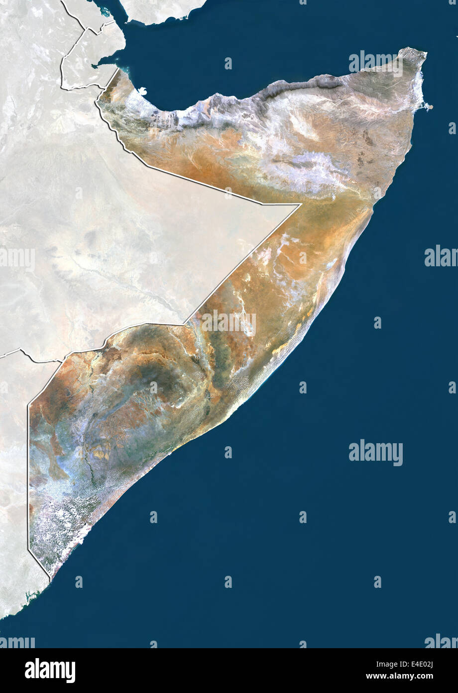 Somalia map satellite geography hi-res stock photography and images - Alamy