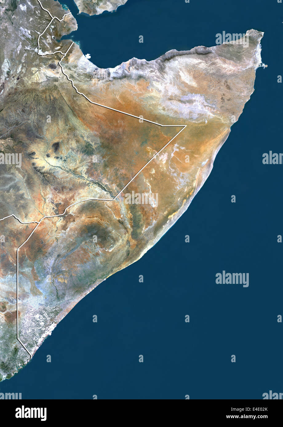 Somalia map satellite geography hi-res stock photography and images - Alamy