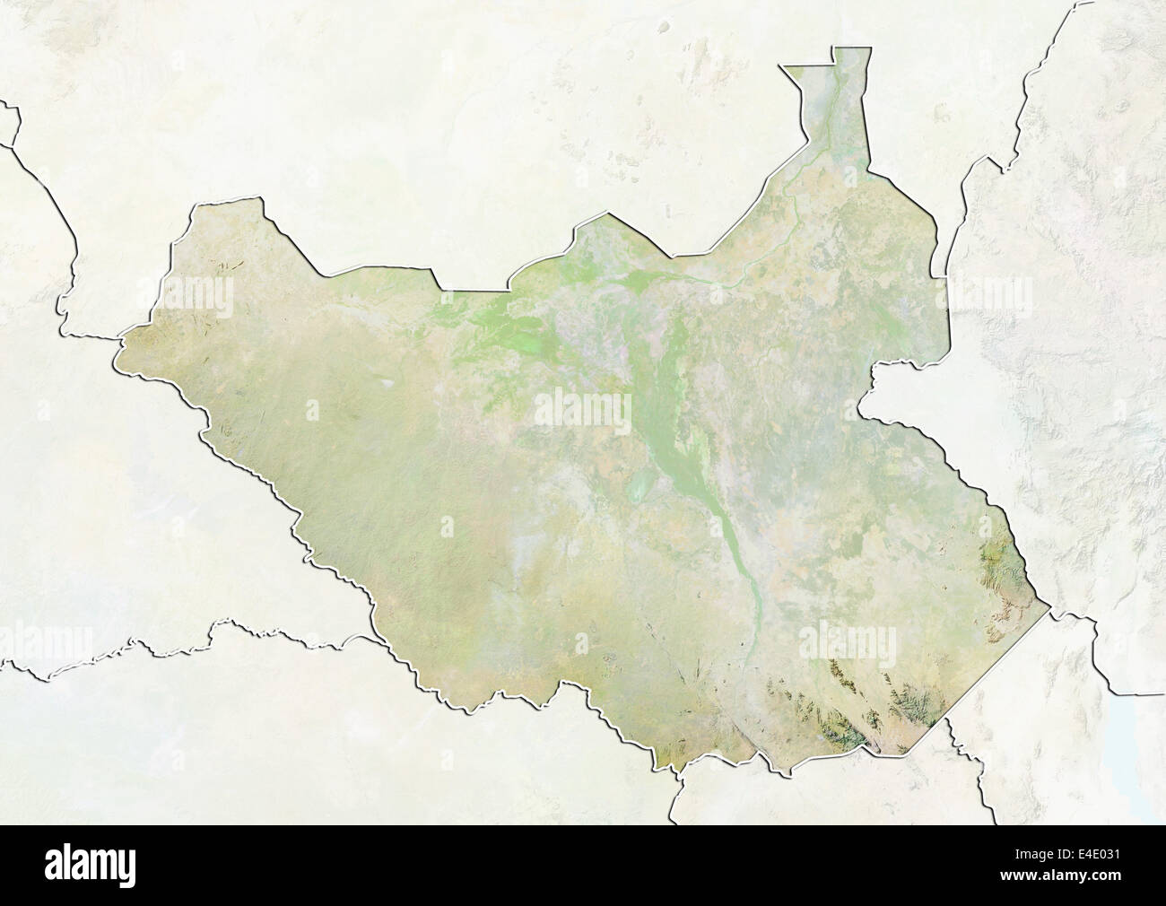 South sudan map relief hi-res stock photography and images - Alamy