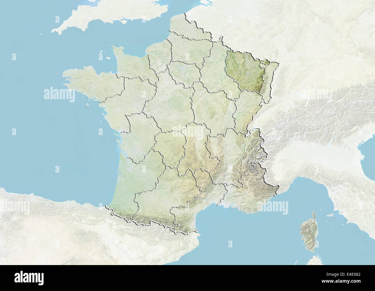 France and the Region of Lorraine, Relief Map Stock Photo - Alamy
