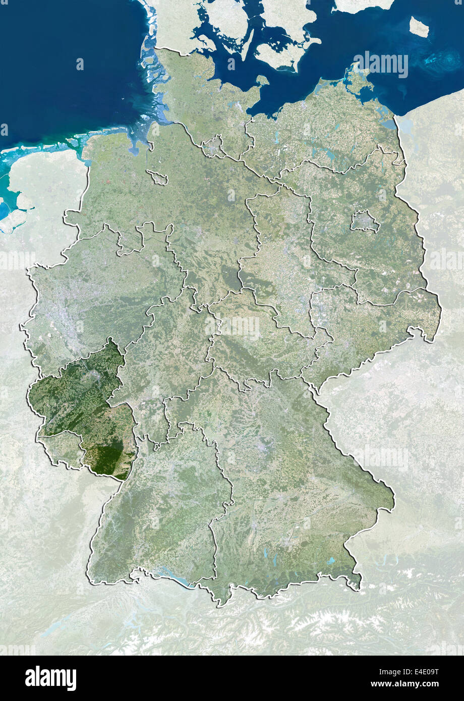 Germany and the State of Rhineland-Palatinate, True Colour Satellite ...