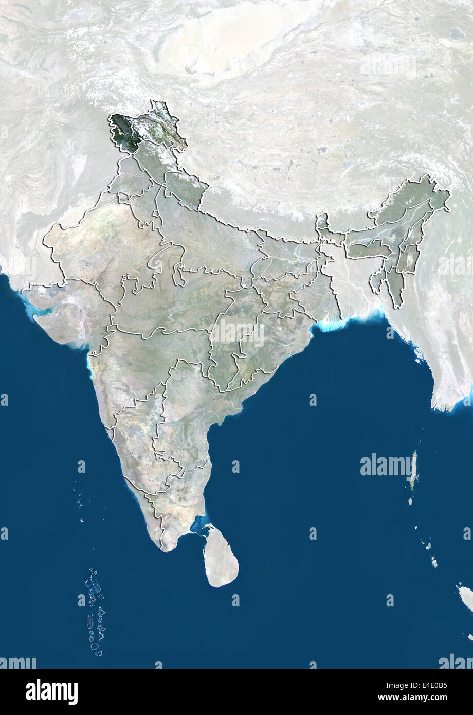 Jammu kashmir map hi-res stock photography and images - Alamy