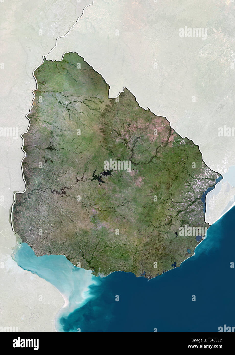 Uruguay map satellite geography hi-res stock photography and images - Alamy