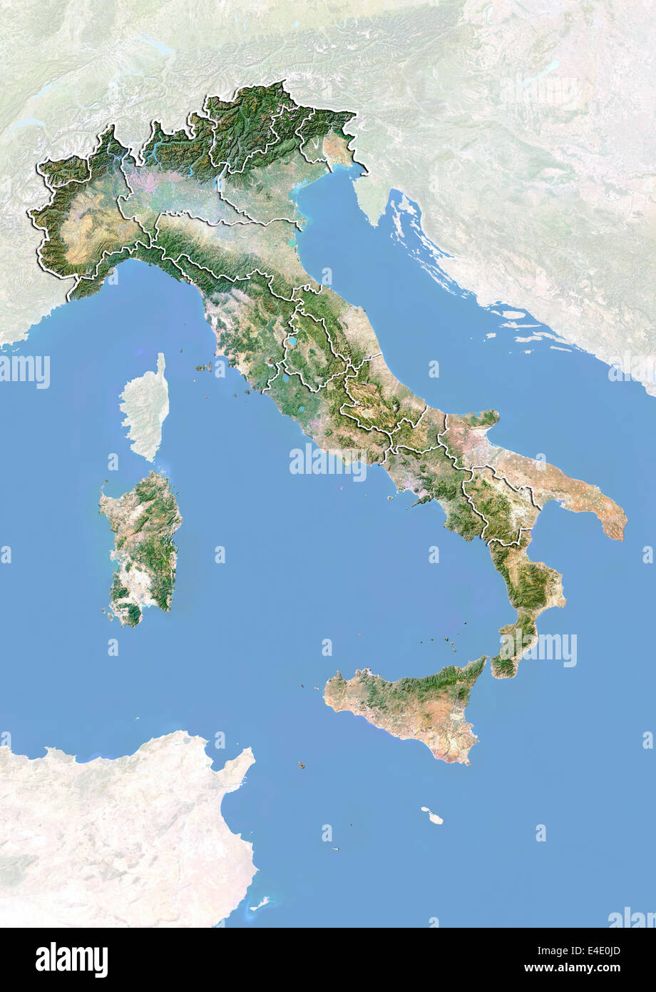 Italy satellite image hi-res stock photography and images - Alamy