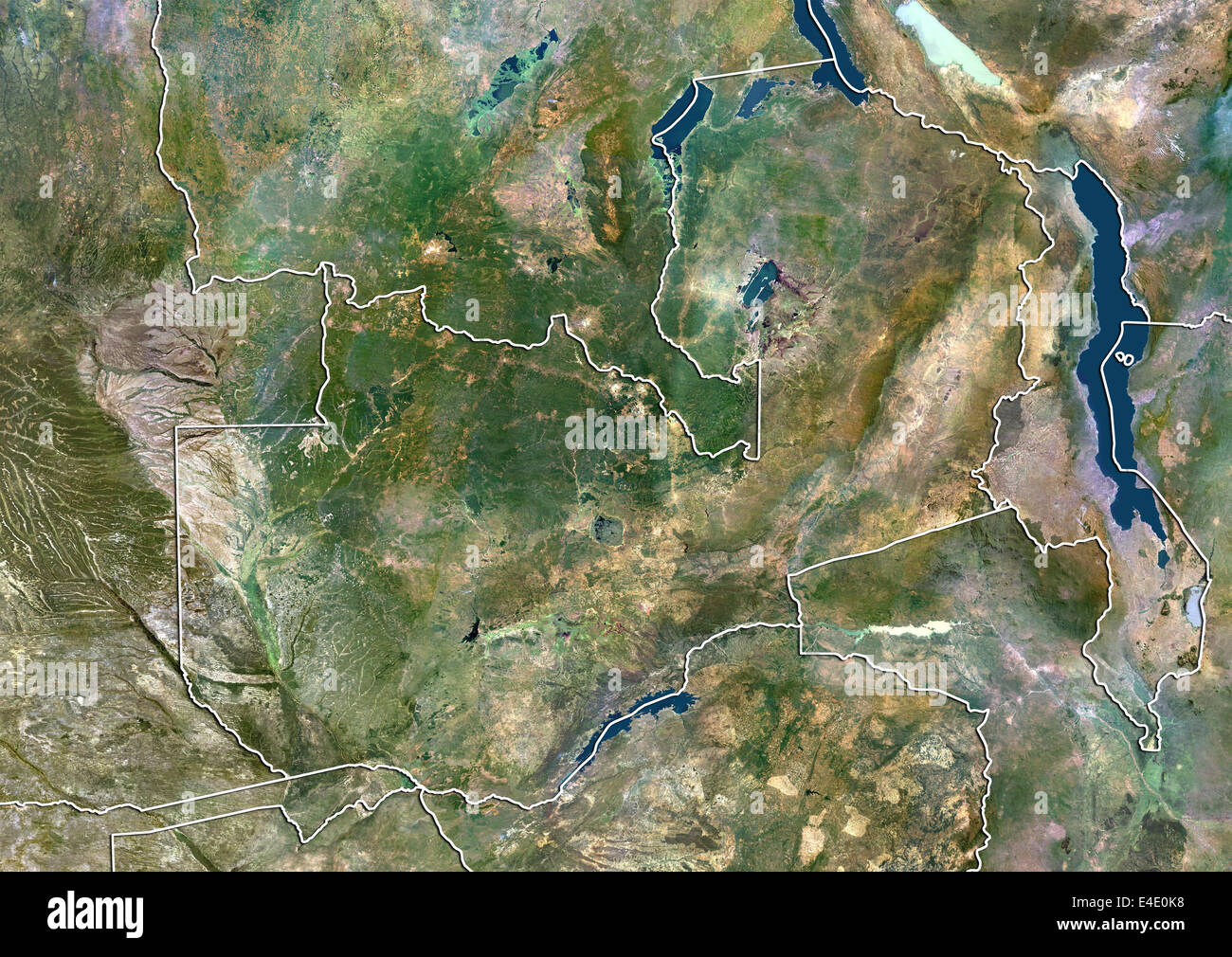 Zambia map satellite geography hi-res stock photography and images - Alamy