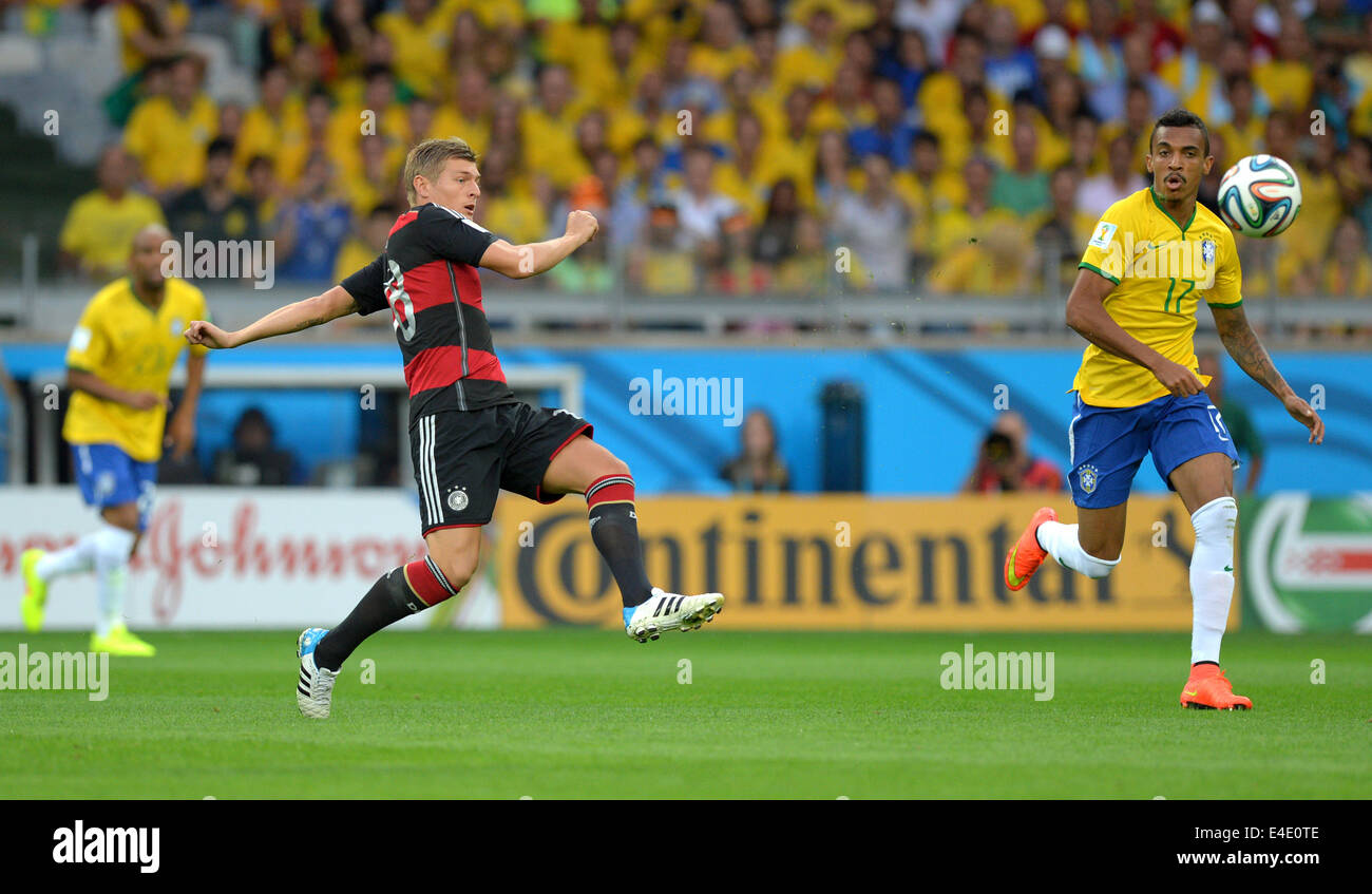 Belo Horizonte, Brazil. 08th July, 2014. Germany's Toni Kroos (L) and ...