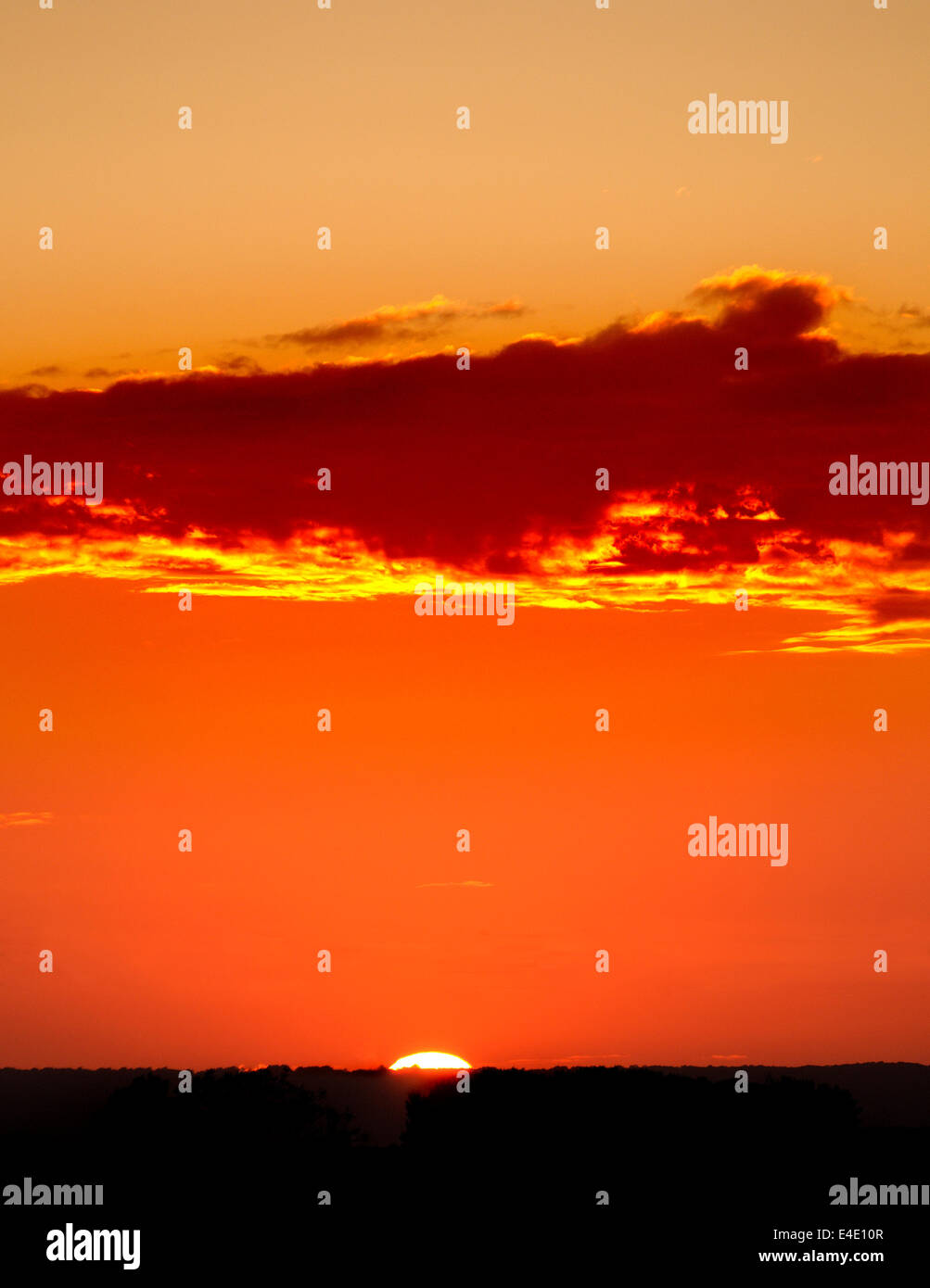 Sunset with clouds, Kent, England Stock Photo - Alamy
