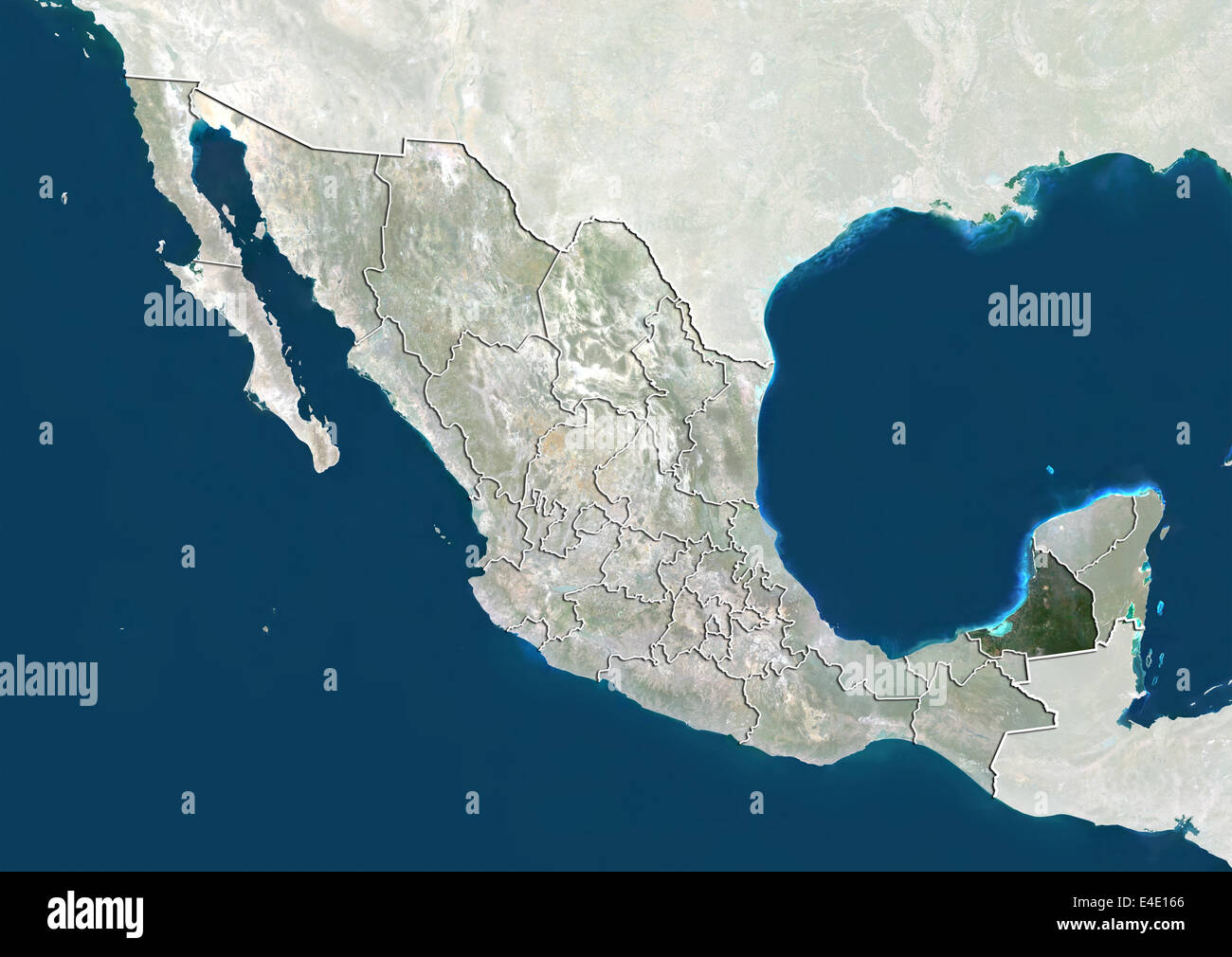 Colour satellite image of the gulf of mexico hi-res stock photography ...