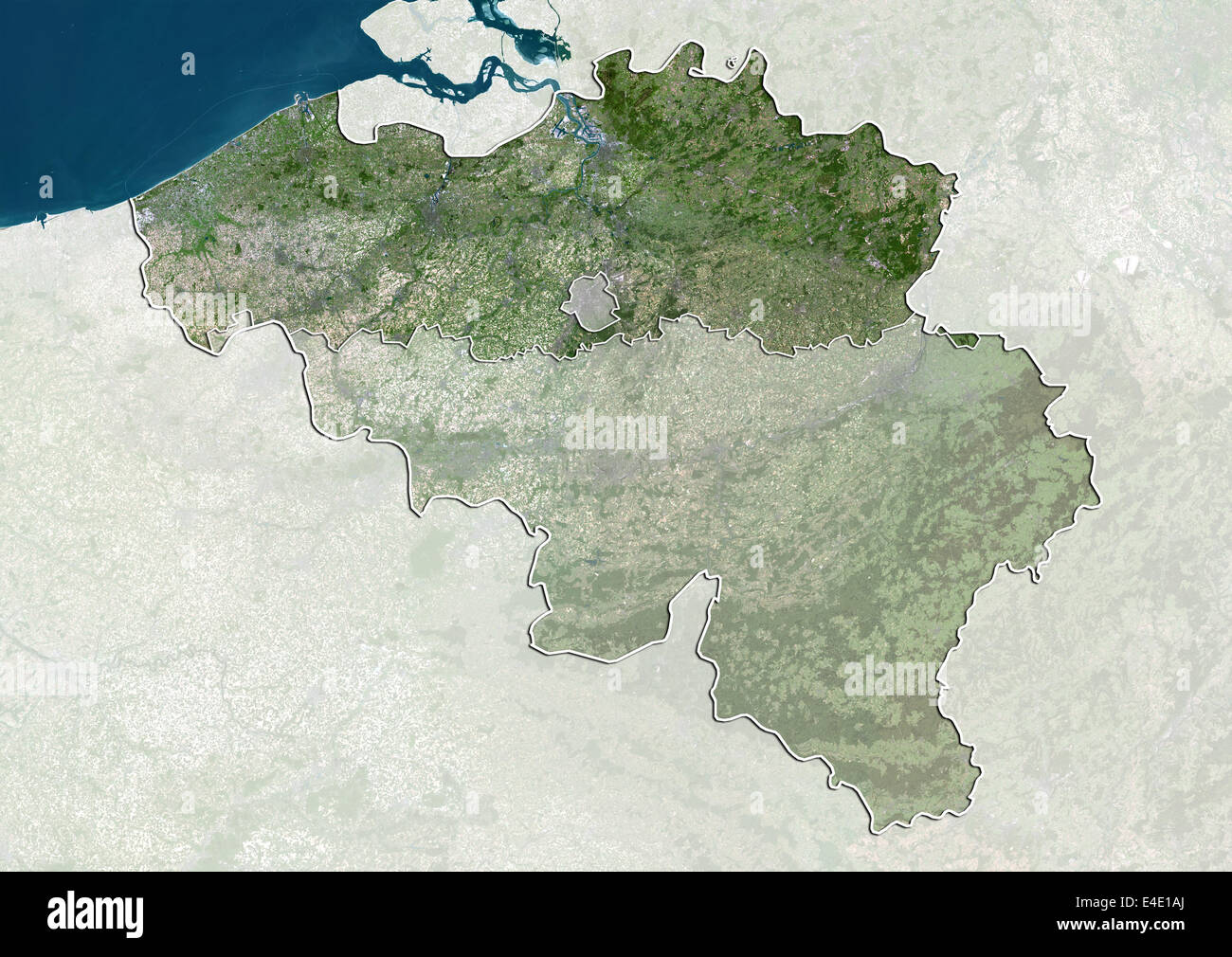 Belgium and the Flemish Region, True Colour Satellite Image Stock Photo ...