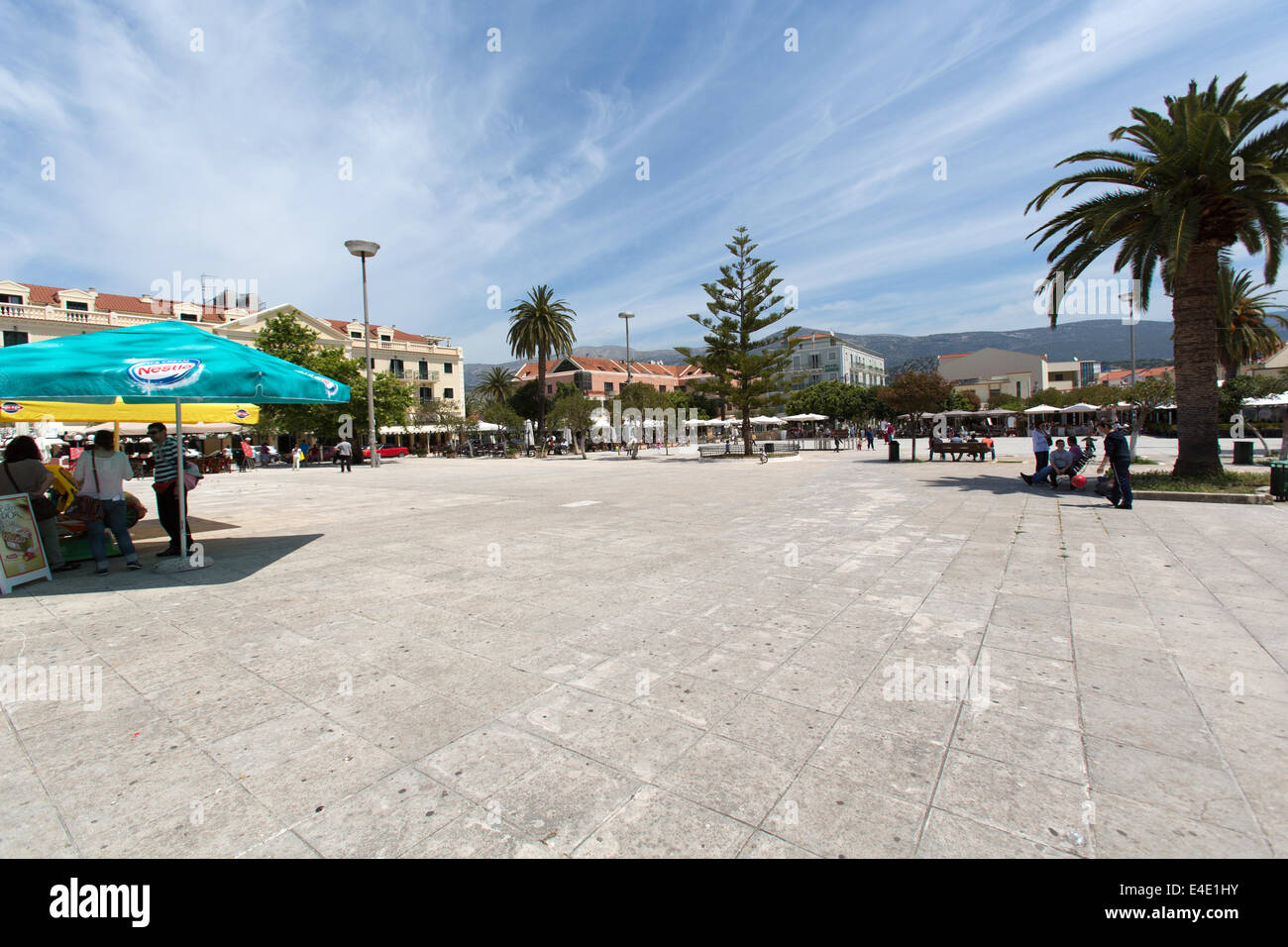 Town of Argostoli, Kefalonia. Picturesque view of Argostoli Square ...