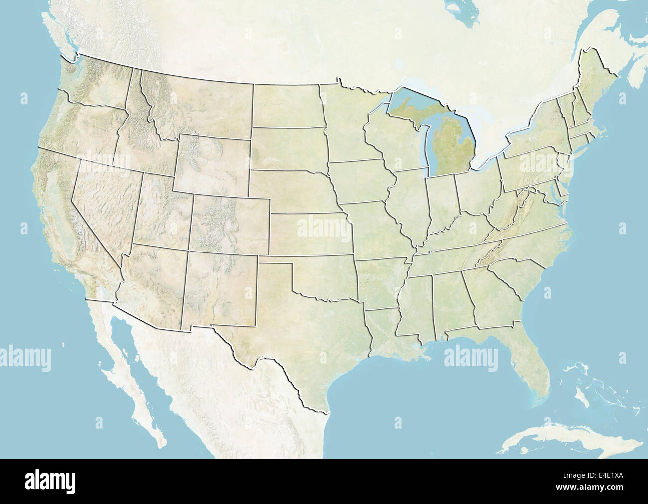 Physical map michigan hi-res stock photography and images - Alamy