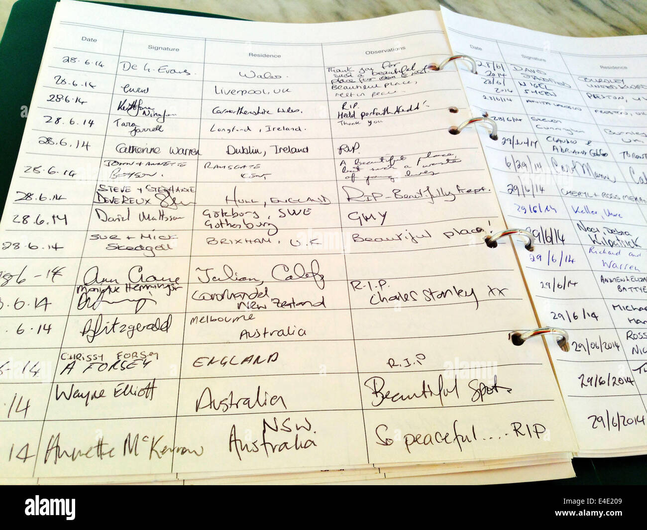 Visitors book hi-res stock photography and images - Alamy