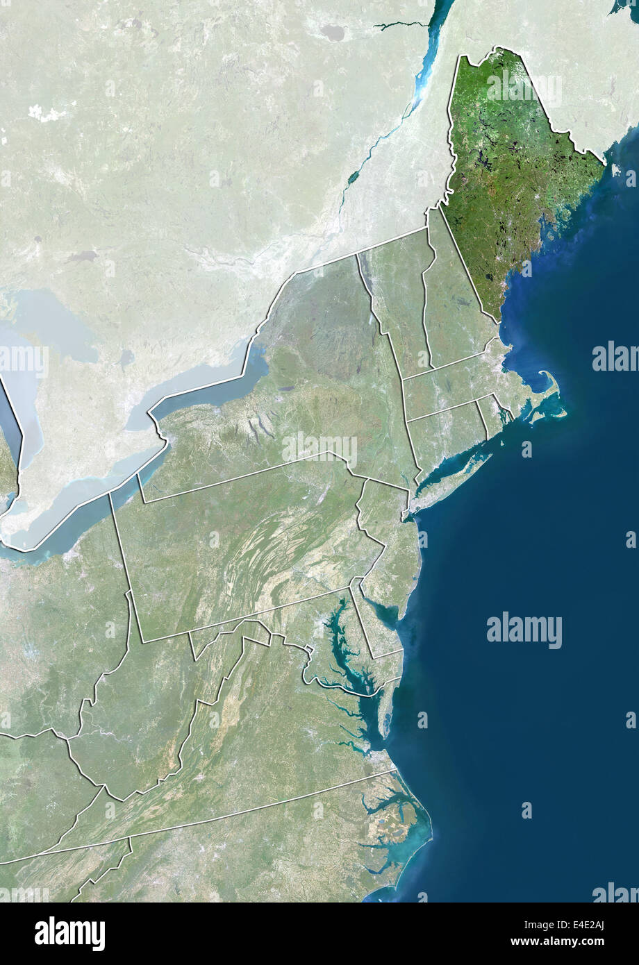 Map satellite geography maine hi-res stock photography and images - Alamy