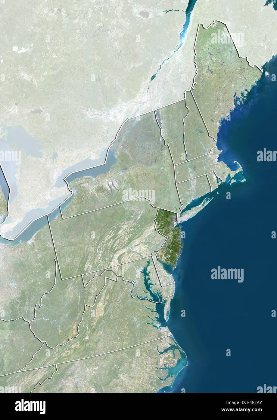 State of New Jersey and Northeastern United States, True Colour ...