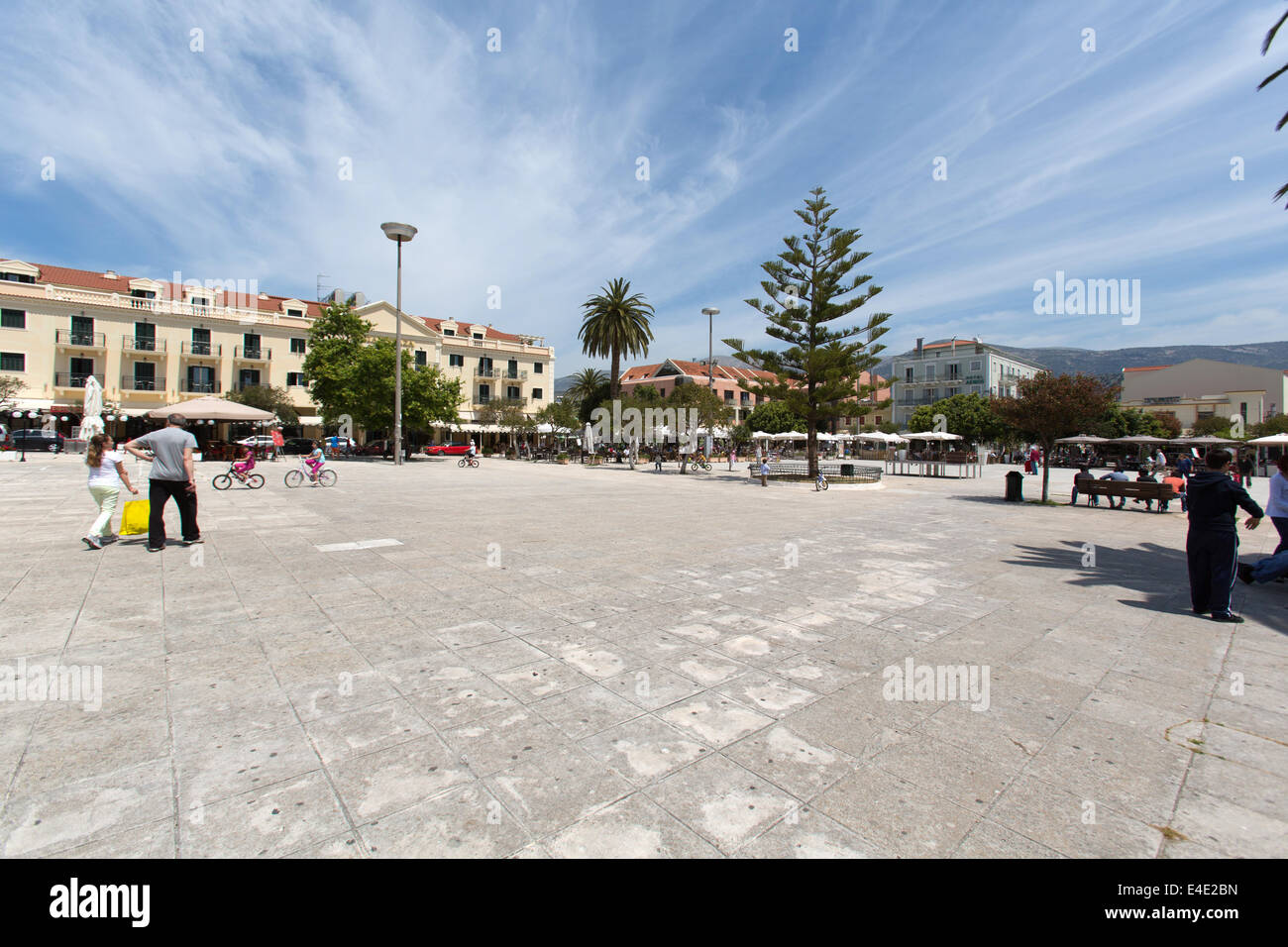 Town of Argostoli, Kefalonia. Picturesque view of Argostoli Square ...