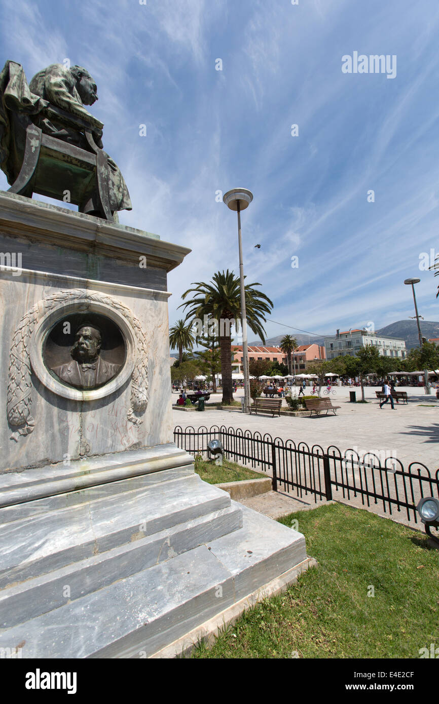 Capital town argostoli square pl platia panagis vallianou centre statue ...