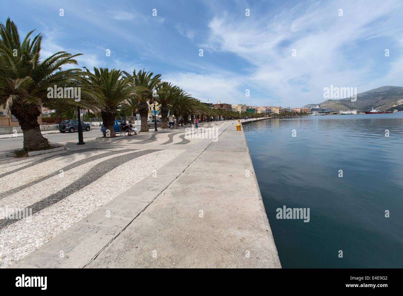 Town of Argostoli, Kefalonia. Picturesque view of Argostoli’s harbour ...