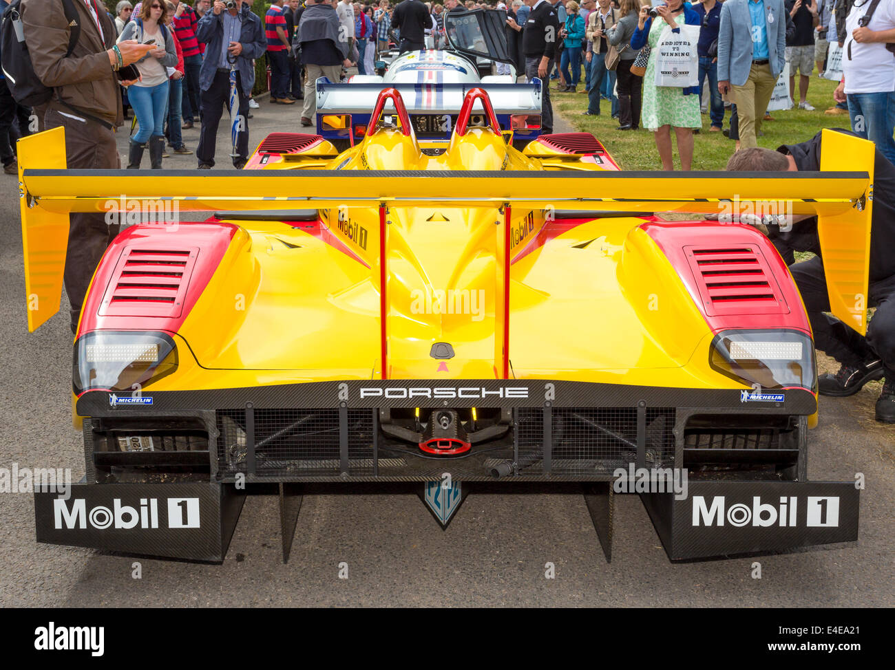 2008 Porsche RS Spyder LMP2 endurance racer. In the paddock at the 2014 ...