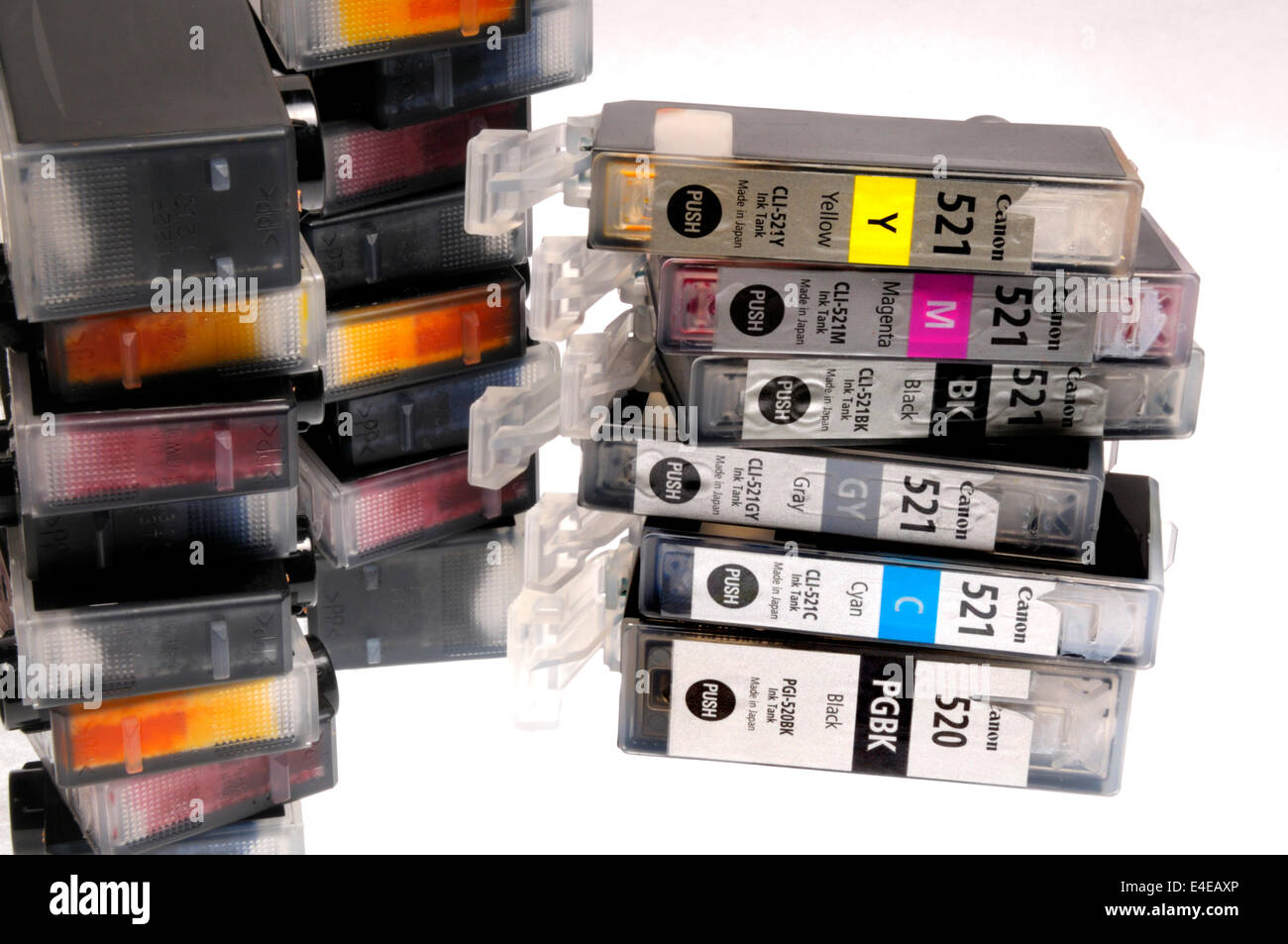 Used inkjet cartridges Stock Photo - Alamy