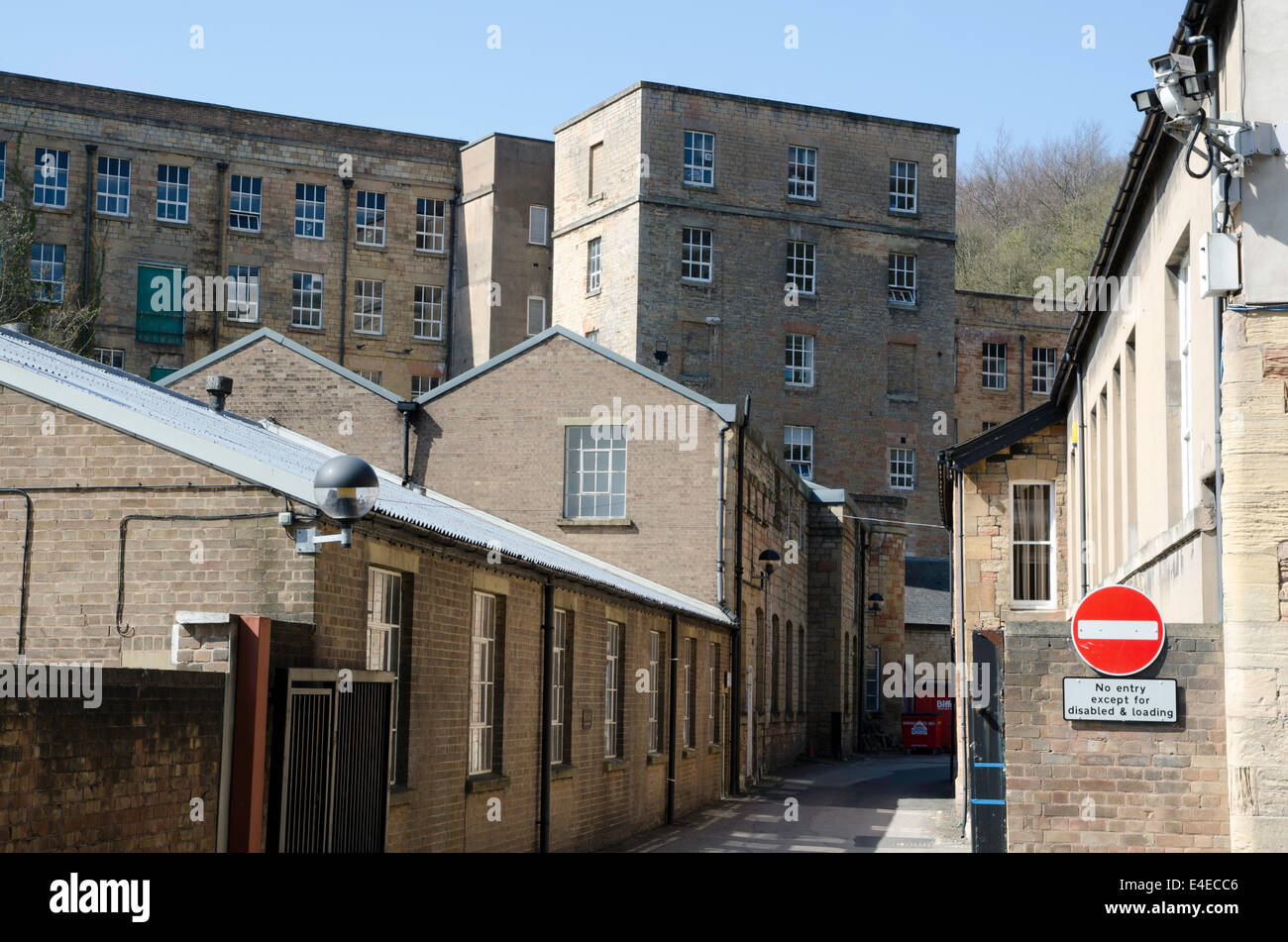 19th century water powered cotton mills, Pleasley Vale. Notts Stock ...