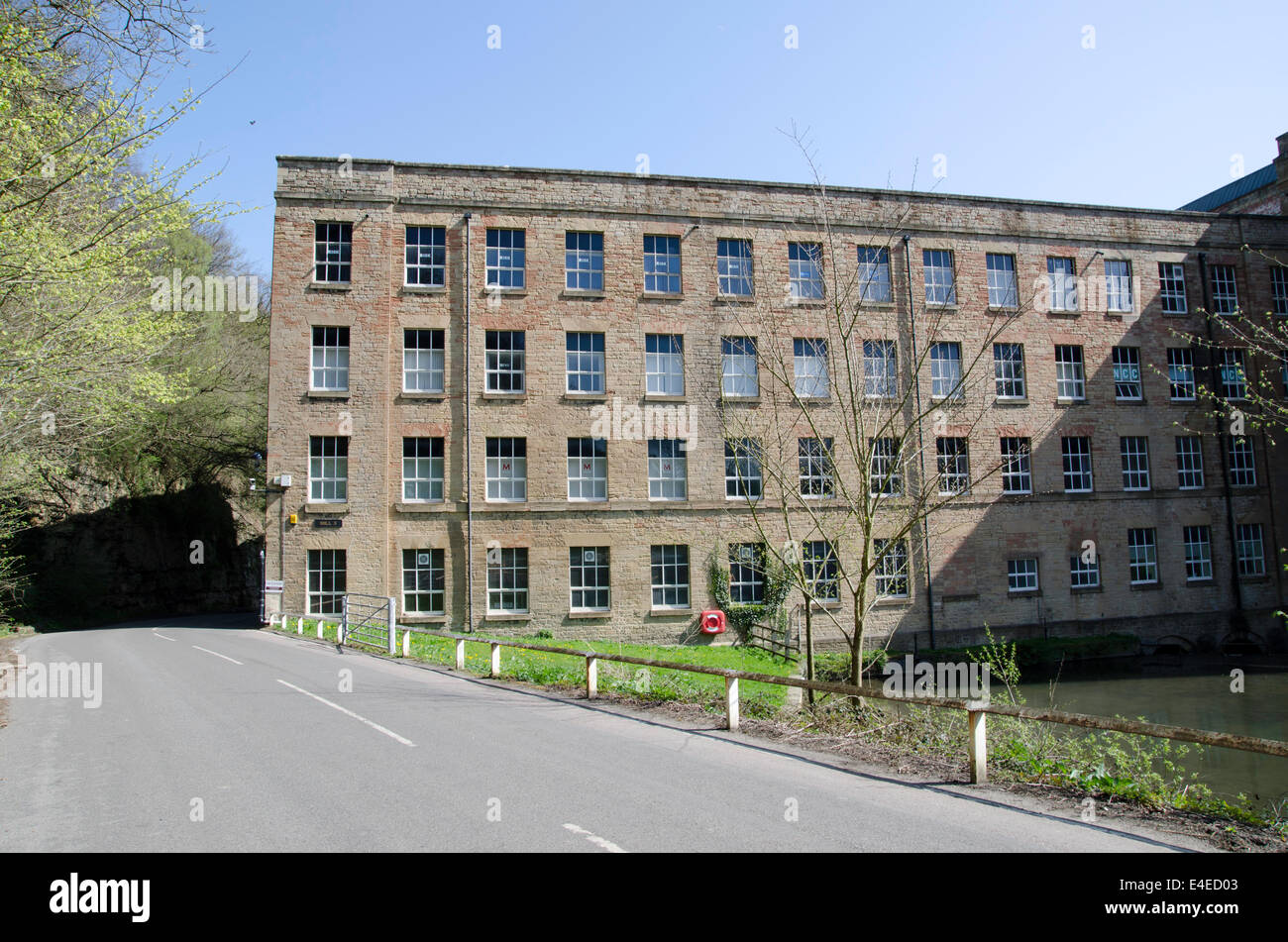 Pleasley Vale Mills, 19th century water powered cotton mill Stock Photo ...