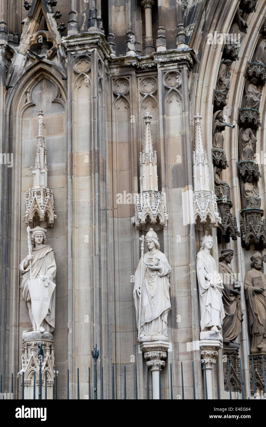 Sculptures on the Facade of the Cathedral in Cologne, Germany Stock ...