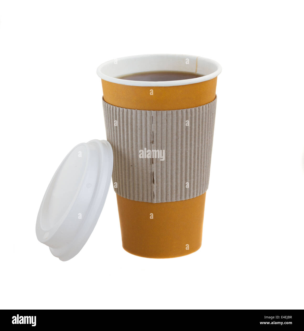 open take away coffee with cap Stock Photo - Alamy