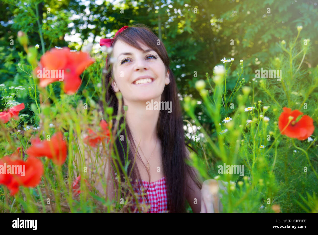 Lovely happy female closeup portrait Stock Photo - Alamy