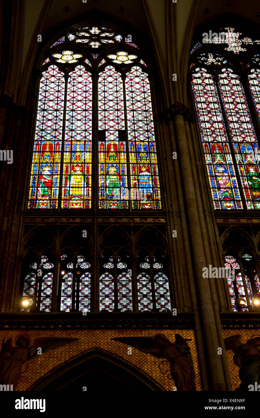 Lead glass window inside church hi-res stock photography and images - Alamy