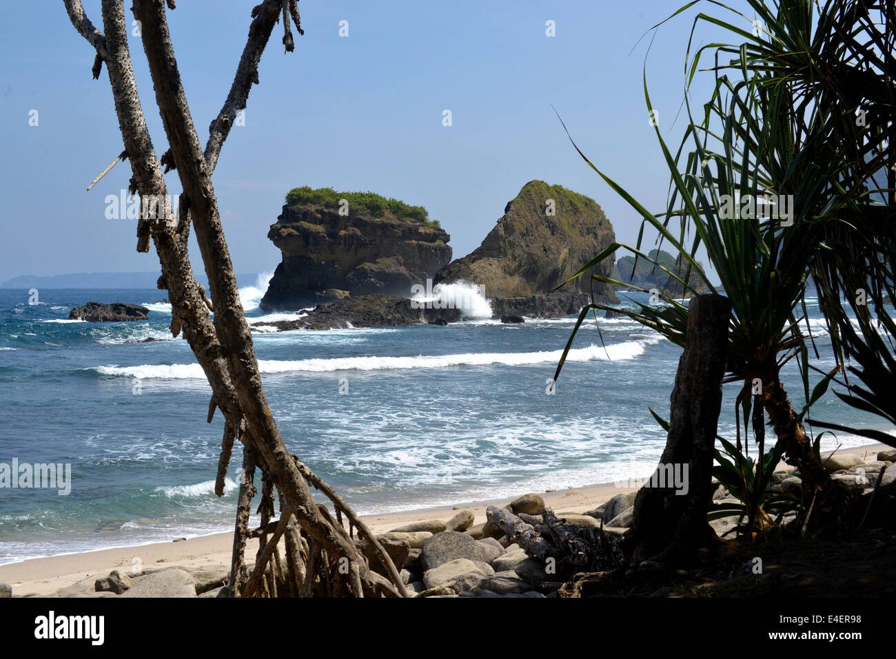 Papuma Beach Java Stock Photo - Alamy