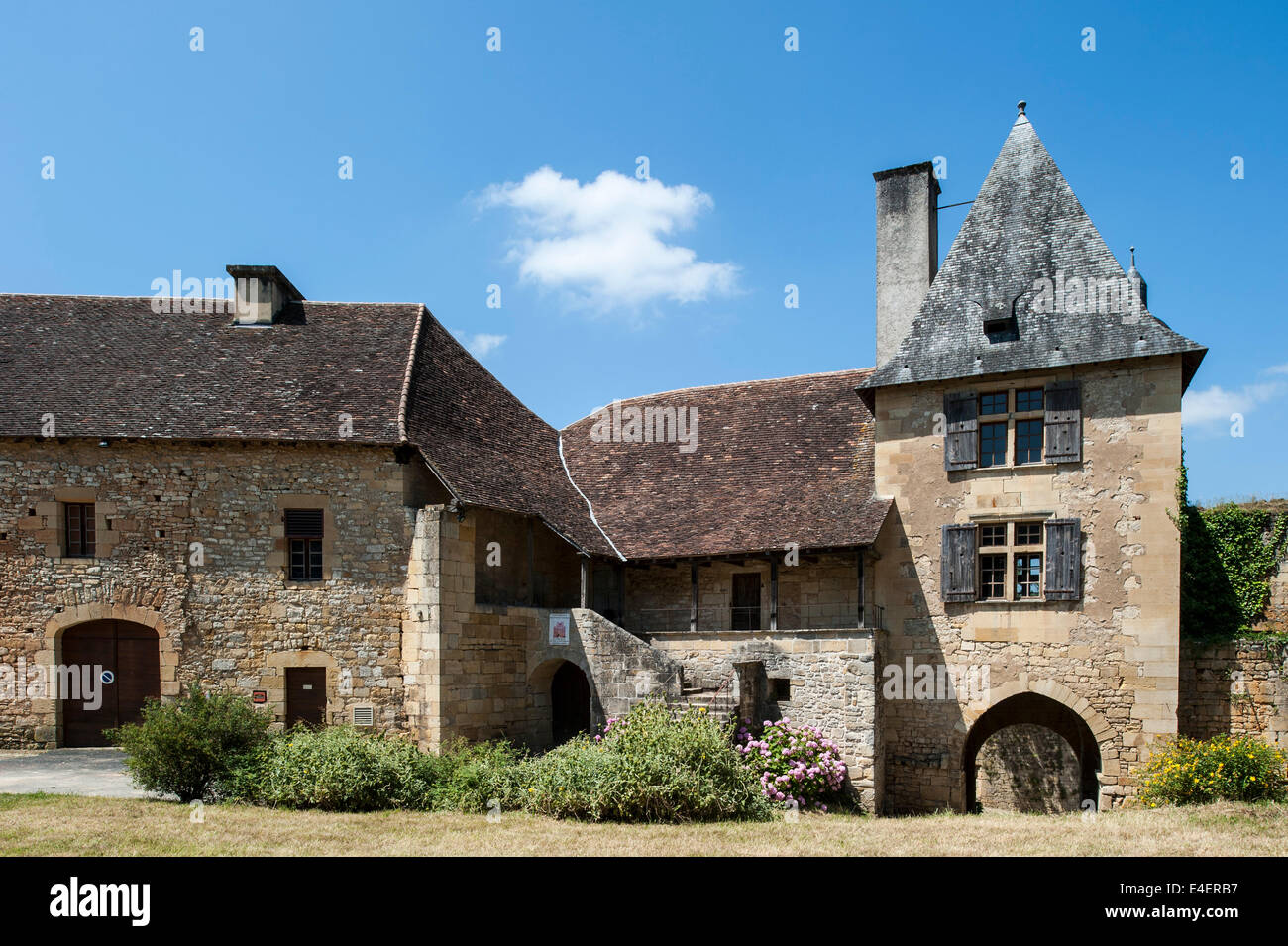 Entrance gate of the Château d'Excideuil, medieval castle in Excideuil ...