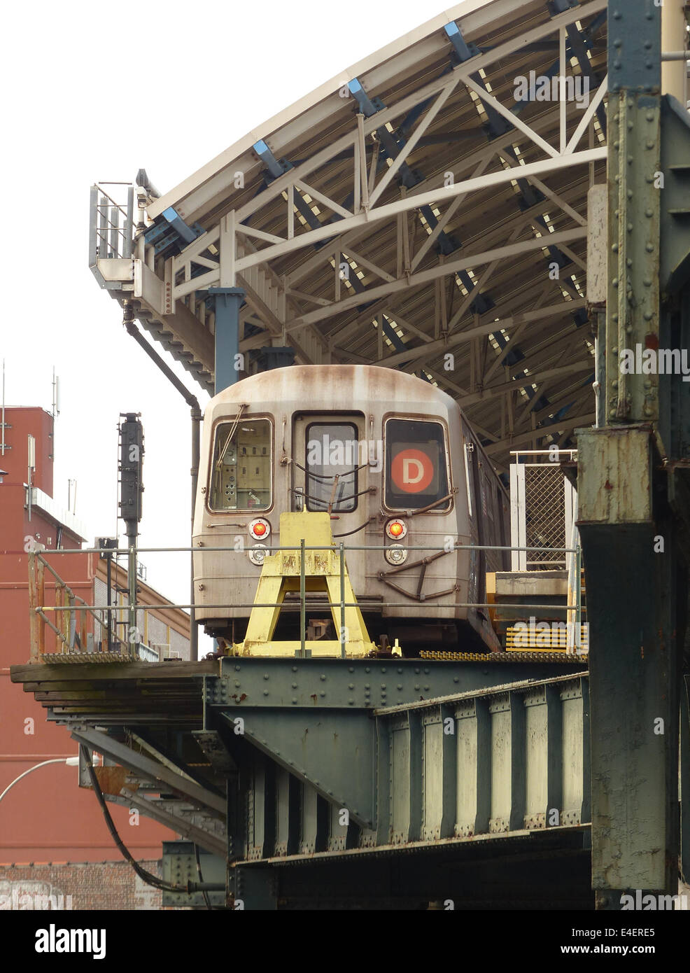 A subway car at the end of the line in Coney Island, New York Stock ...