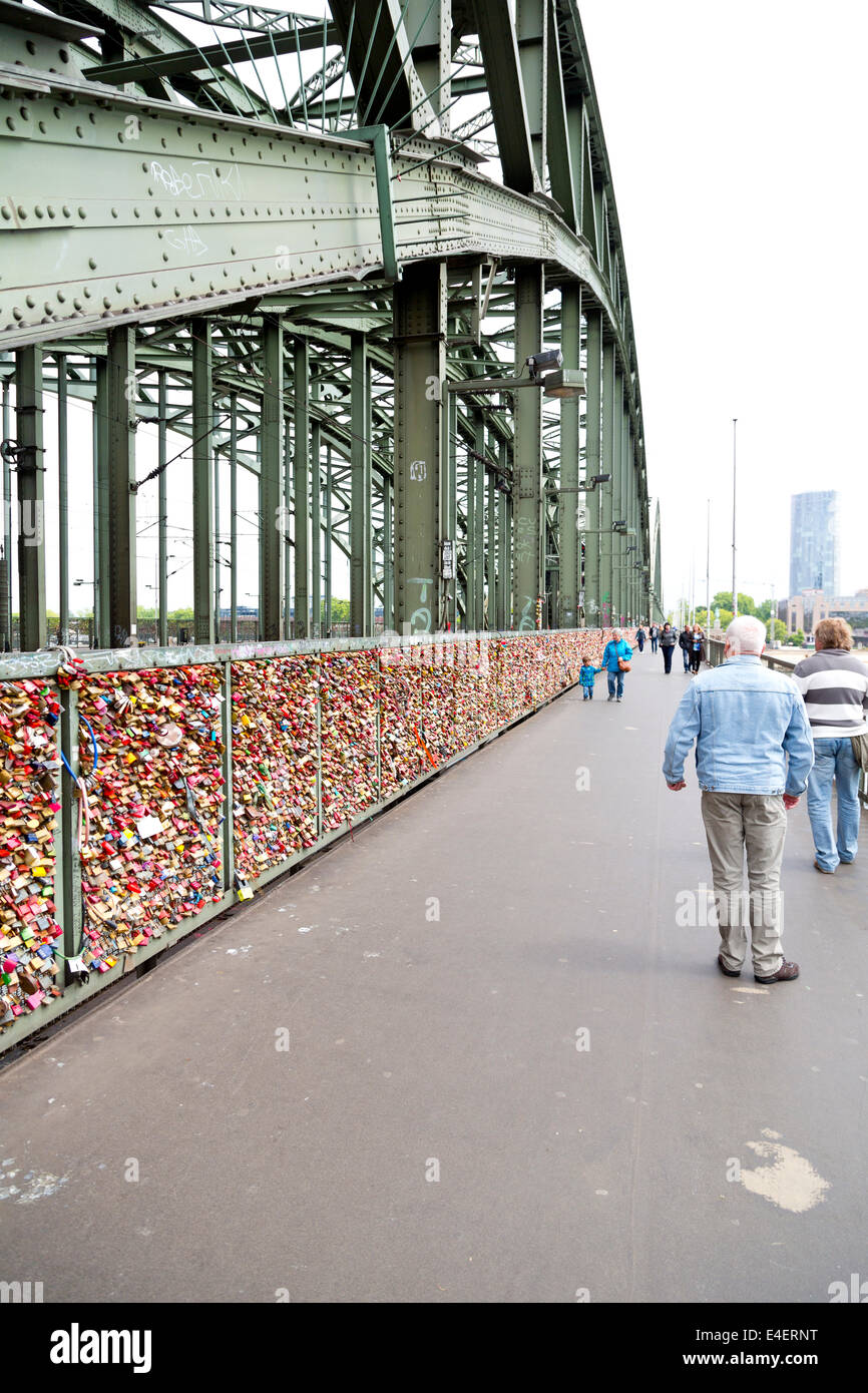 Love Locks on the Hohenzollern Bridge in Cologne, Germany Stock Photo ...