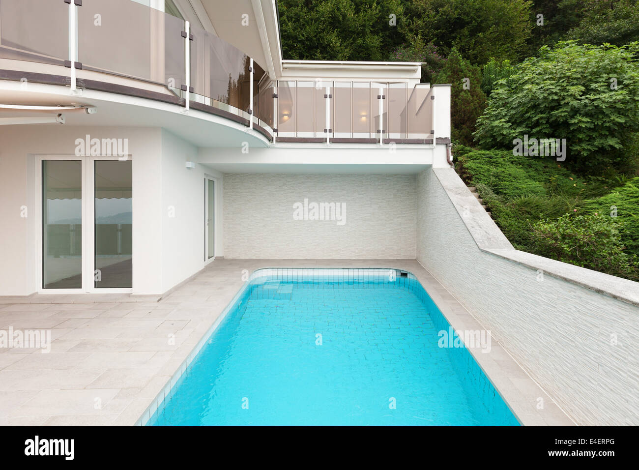 beautiful new apartment building with pool, view outdoor Stock Photo ...