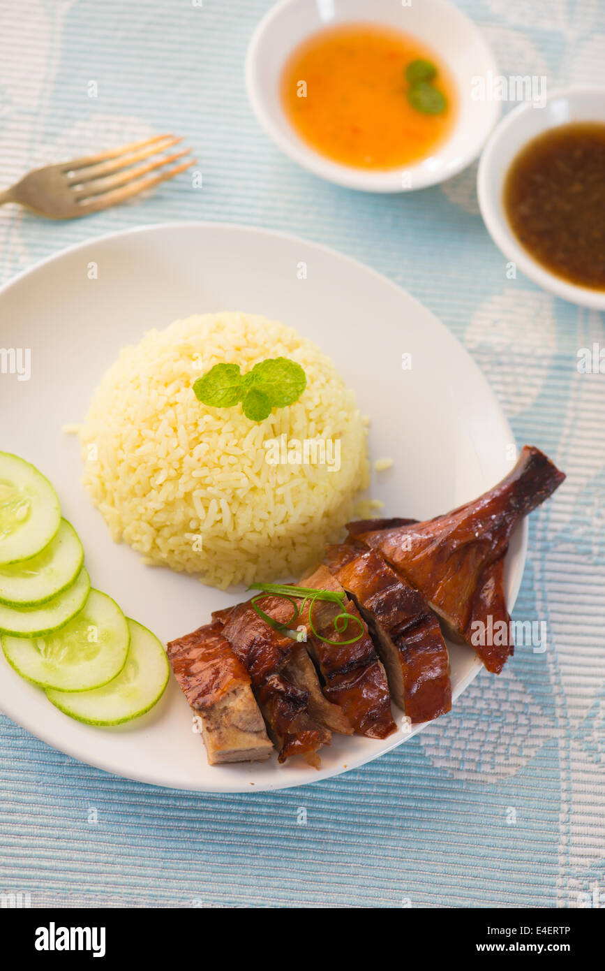 chinese bbq duck rice Stock Photo - Alamy