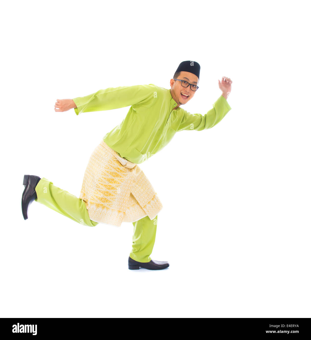 malay male jumping celebrating hari raya eid fitr after ramadan Stock ...