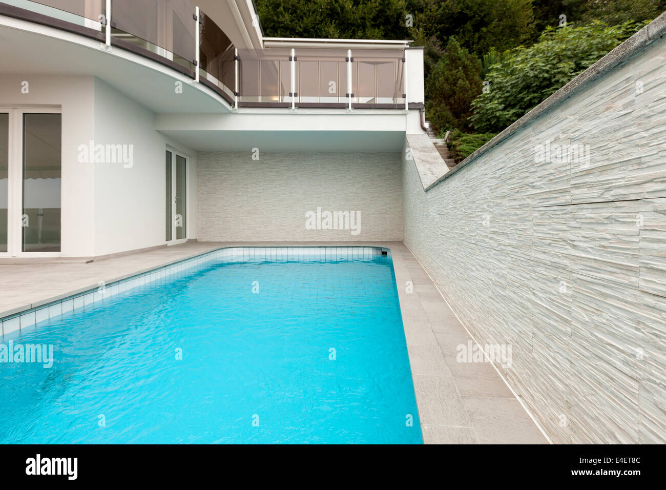 beautiful new apartment building with pool, view outdoor Stock Photo ...