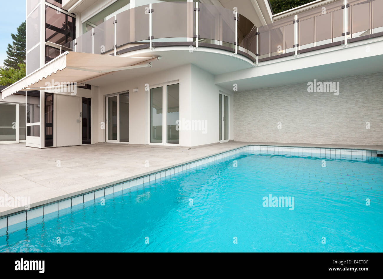 beautiful new apartment building with pool, view outdoor Stock Photo ...