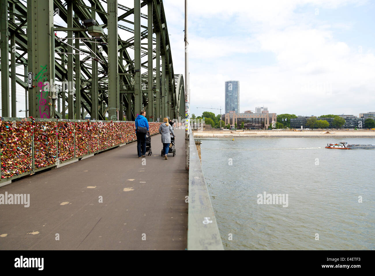 Love Locks on the Hohenzollern Bridge in Cologne, Germany Stock Photo ...