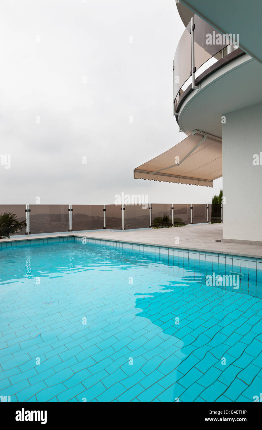 beautiful new apartment building, outdoor, pool view Stock Photo - Alamy