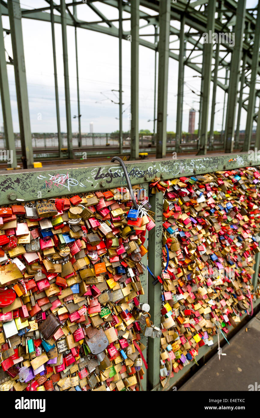 Love Locks on the Hohenzollern Bridge in Cologne, Germany Stock Photo ...