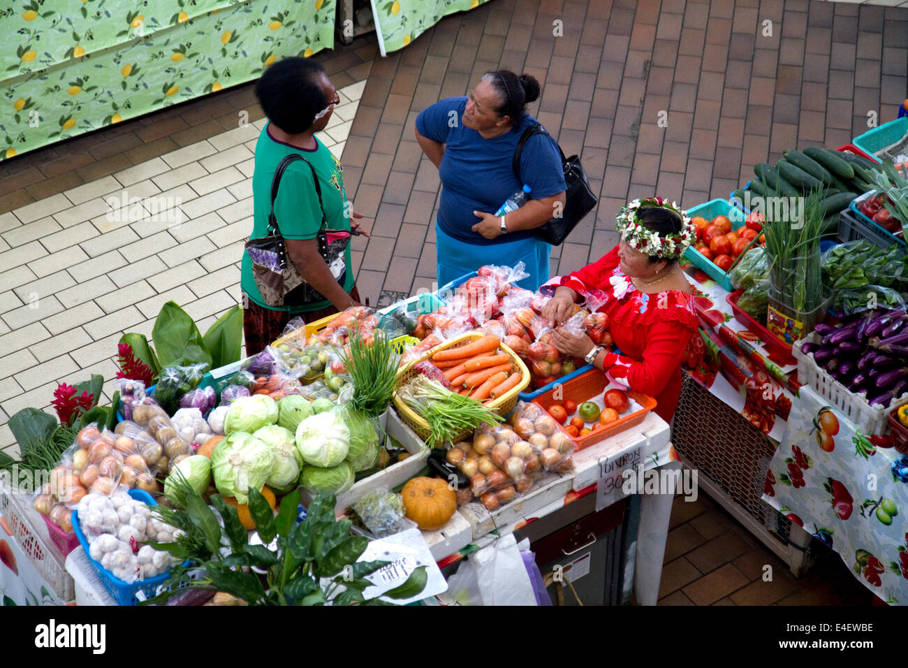 The Papeete Market on the island of Tahiti, French Polynesia Stock ...