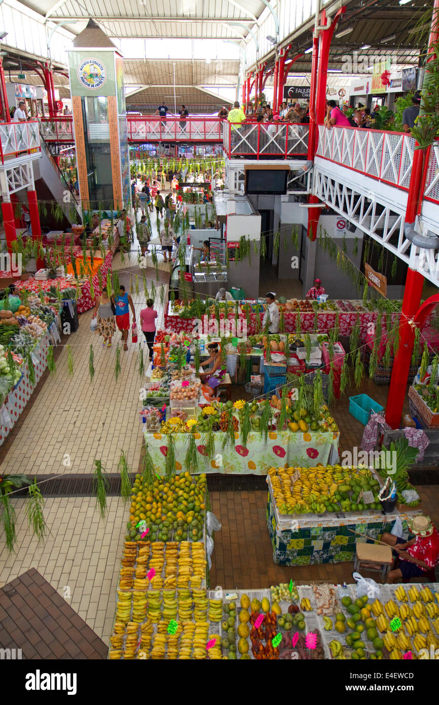 The Papeete Market on the island of Tahiti, French Polynesia Stock ...