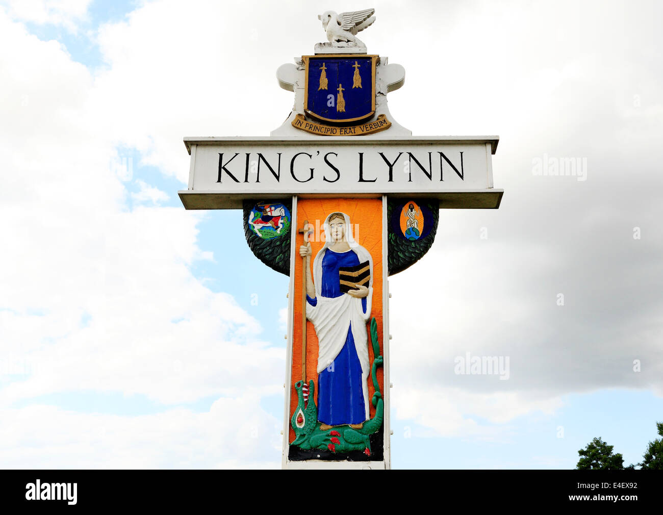 Kings Lynn Town Sign, Norfolk, England UK signs Stock Photo - Alamy