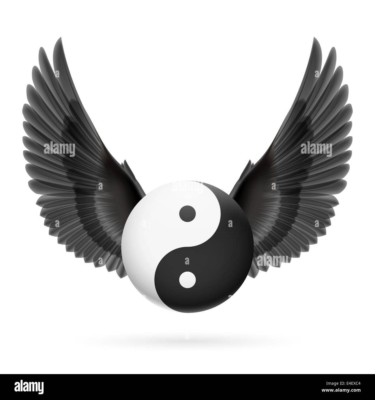 Traditional Chinese Yin-Yang symbol with black wings Stock Photo - Alamy