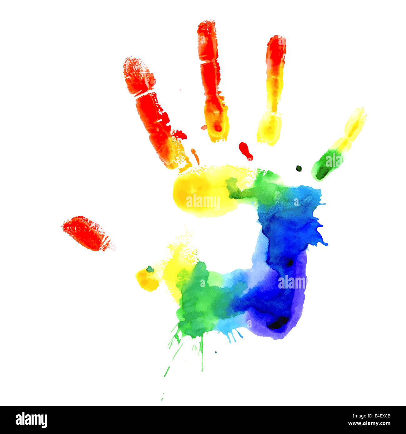 Handprint in colors of the rainbow, image on white background Stock ...