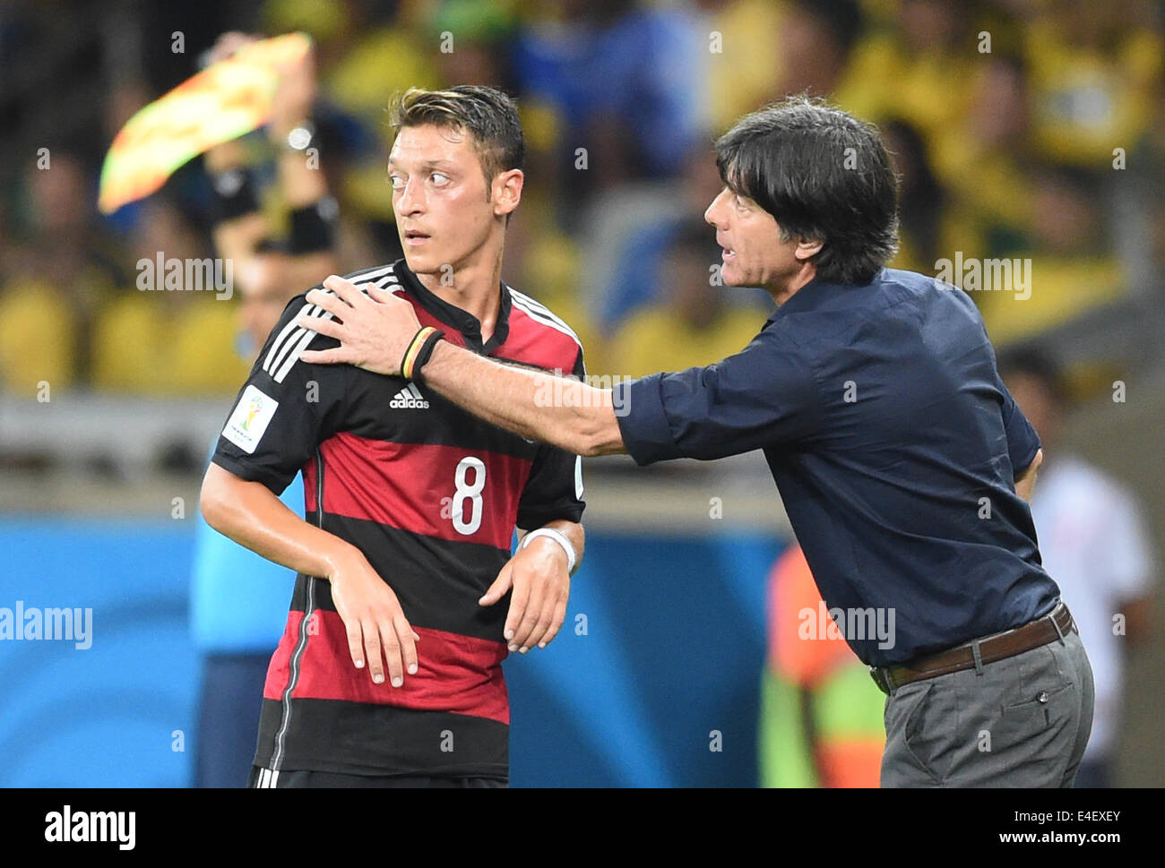 Belo Horizonte, Brazil. 08th July, 2014. Germany's Mesut Oezil (L ...